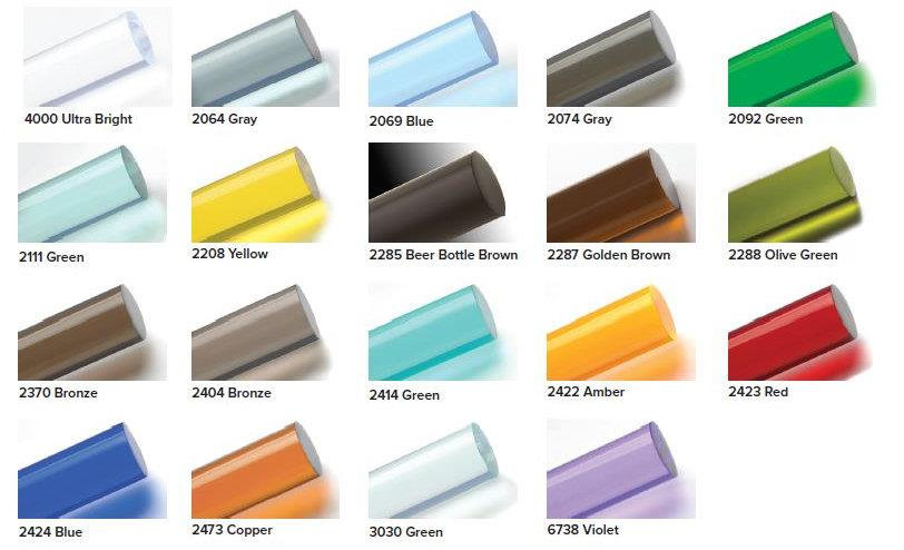 Colored Plastics - Color Chart